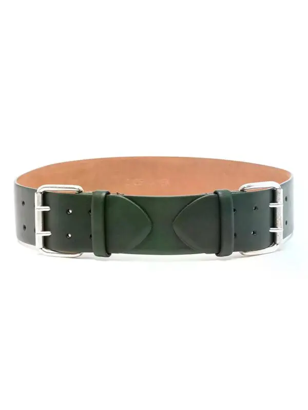 Dice Kayek Double-buckle Leather Belt - Green