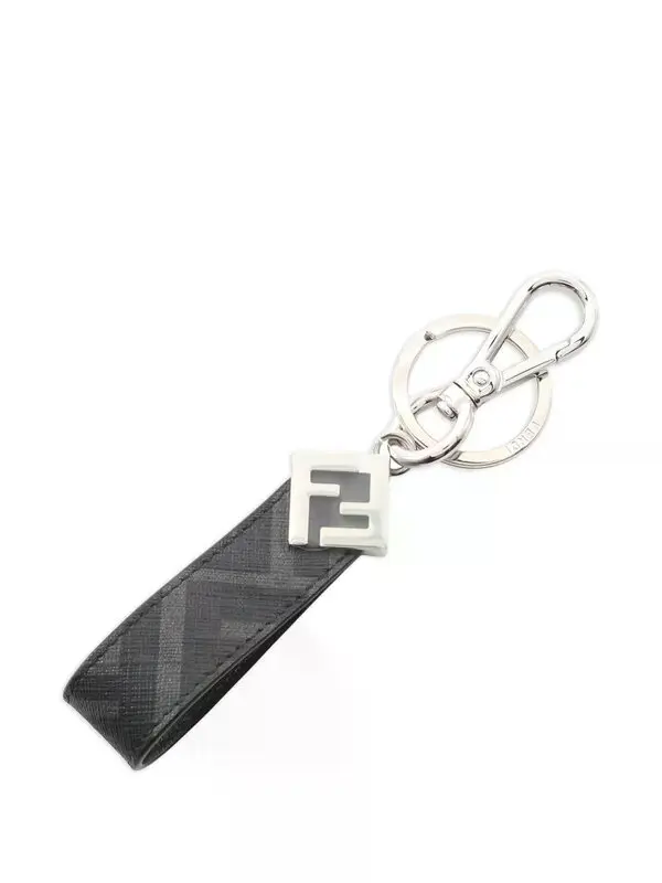 Fendi Ff Zucca Square Keyring - Black