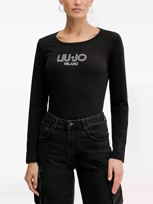 Liu Jo Long-sleeve Beaded T-shirt - Black