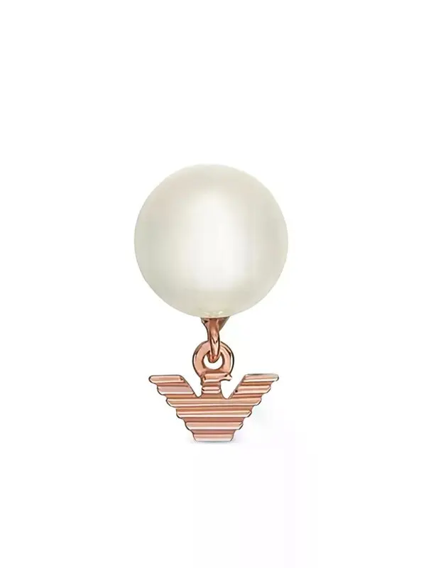 Emporio Armani Logo-charm Pearl Earrings - Pink