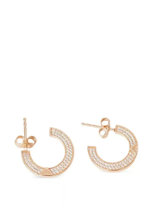 Emporio Armani Crystal-embellished Hoop Earrings - Pink