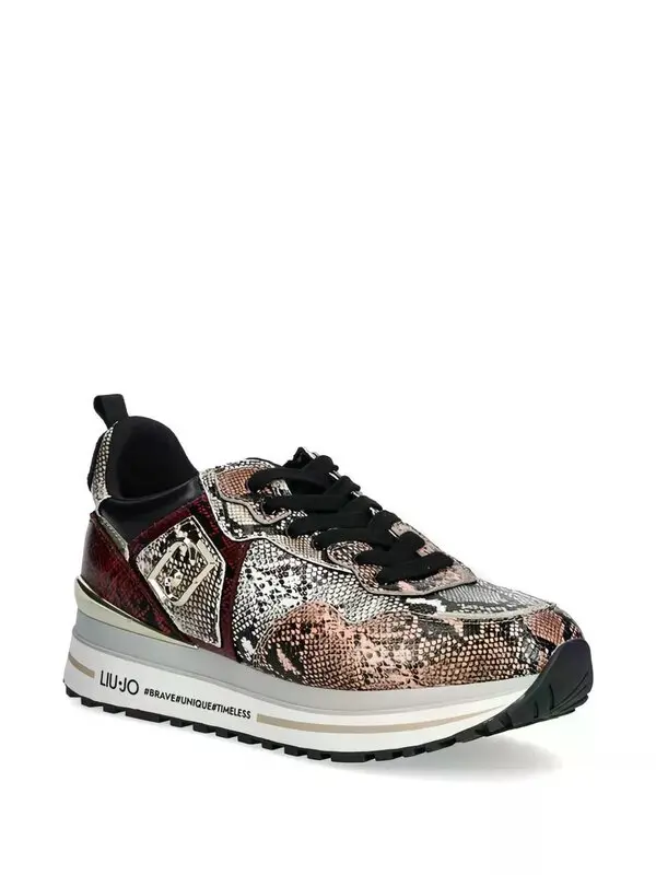 Liu Jo Maxi Wonder" Snakeskin Effect Platform Sneakers - Neutrals