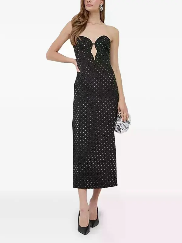 Bardot Crystal-embellished Strapless Midi Dress - Black