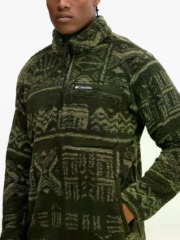 Columbia Patterned Zip-up Sweatshirt - Green