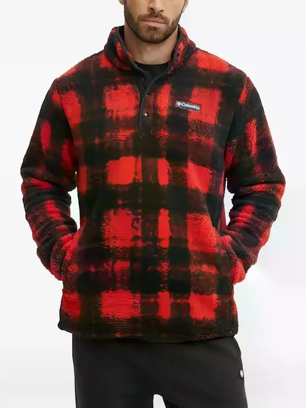 Columbia Plaid Fleece Sweater - Red