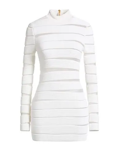 Balmain Mini Knitted Bodycon Dress - White