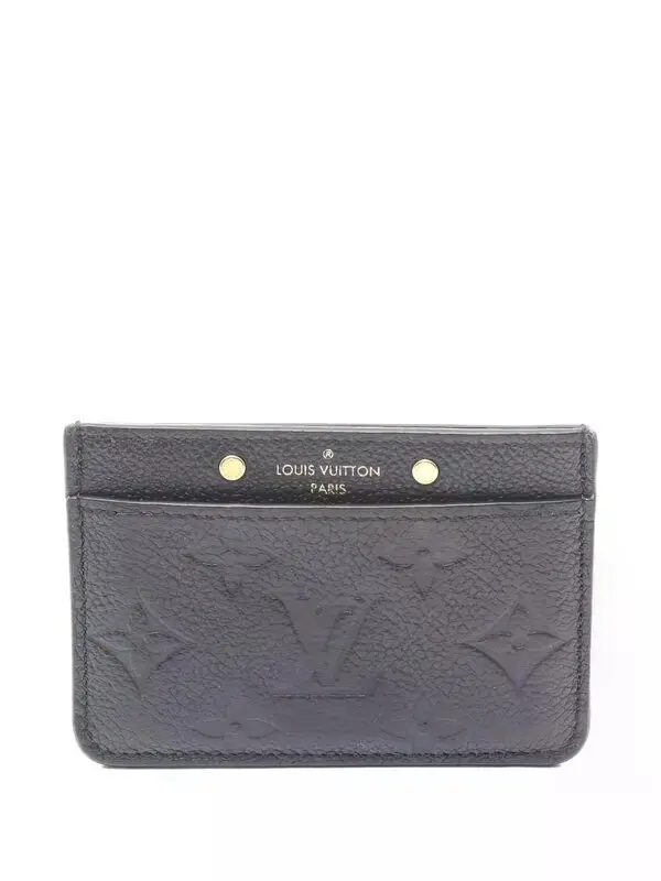 LOUIS VUITTON 2021 Monogram Embossed Leather Card Case - Black