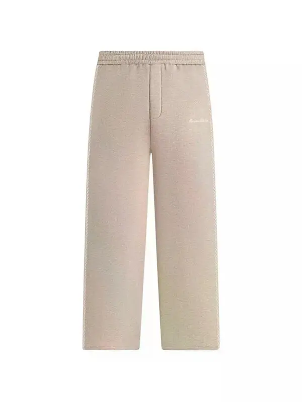 Manière De Voir Whipstitch Wide-leg Track Pants - Neutrals