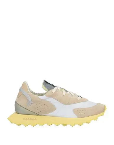 RUN OF Leather & Textile Low-top Sneakers - White