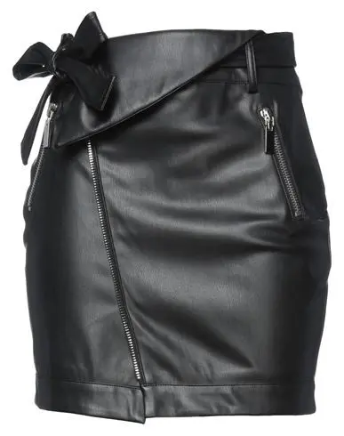 MARC ELLIS Mini Skirt In Polyurethane With Detachable Application - Black