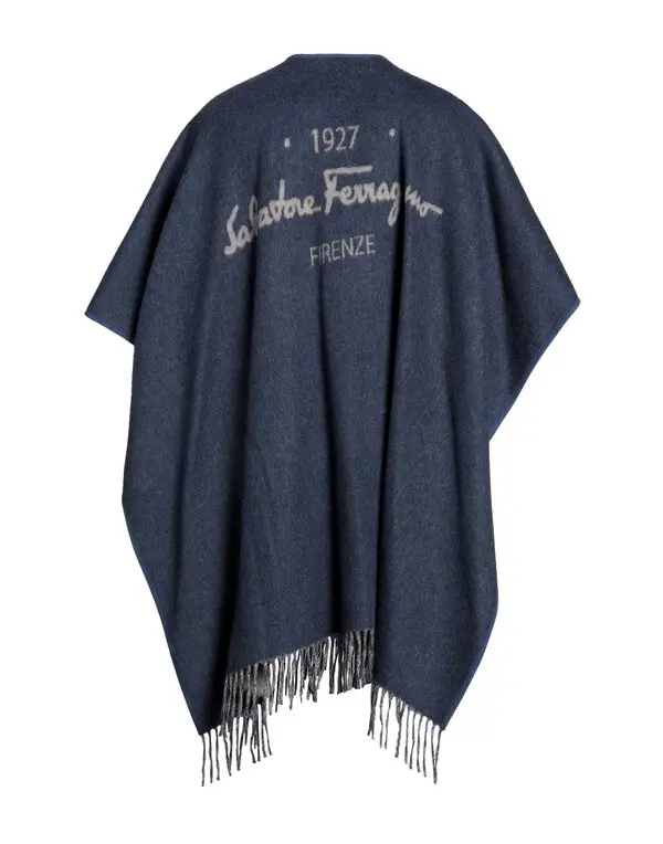 FERRAGAMO Cape In Cashmere, Wool And Calfskin