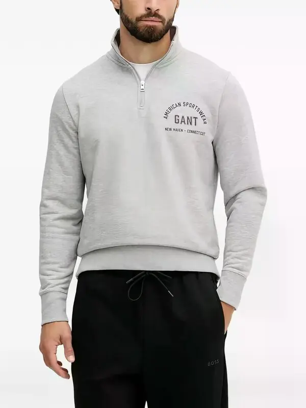 Gant Zip-neck Sweatshirt - Grey