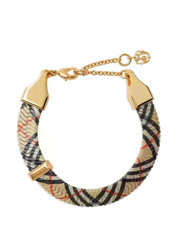 Burberry Check-print Chain Bracelet - Gold
