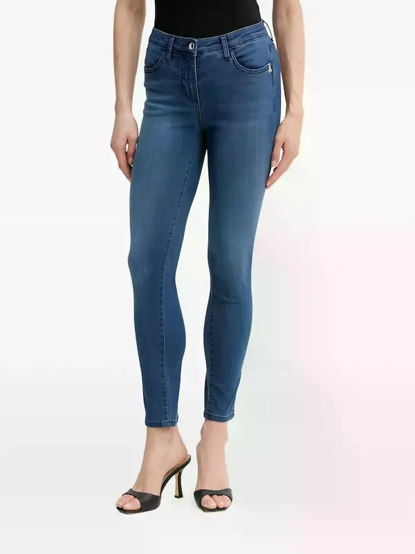Patrizia Pepe Logo-plaque Skinny-cut Jeans - Blue
