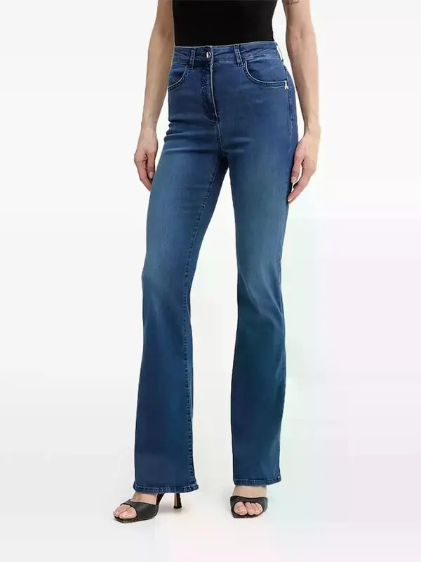 Patrizia Pepe Logo Detail Flare Jeans - Blue