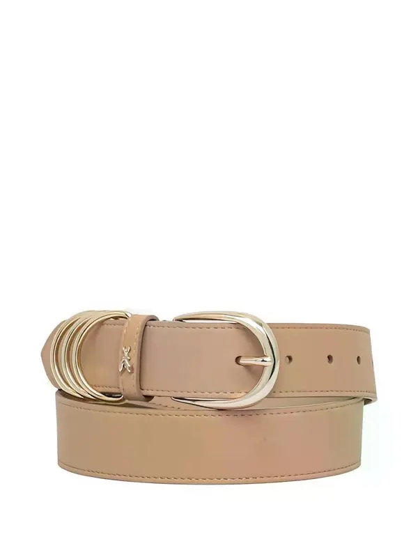 Patrizia Pepe Leather Belt With Triple-ring Detail - Neutrals