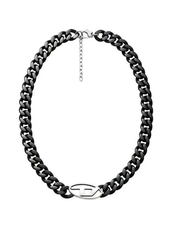 DIESEL® Logo-charm Chain Necklace - Black