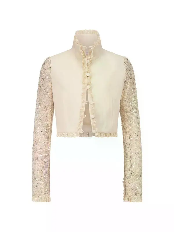 LUDOVIC DE SAINT SERNIN Odile Ruffled Sequin Jacket