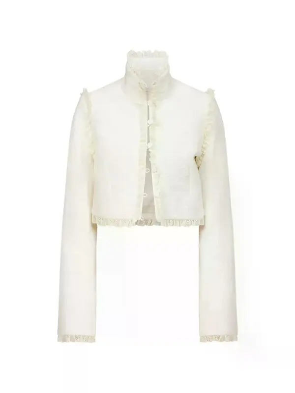 LUDOVIC DE SAINT SERNIN Odile Ruffled Jacket - White