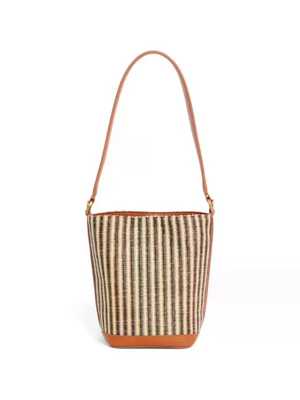 Lacoste Striped Leather Shoulder Bag