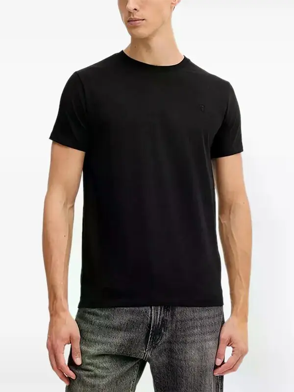 TRUSSARDI Logo-embroidery T-shirt - Black
