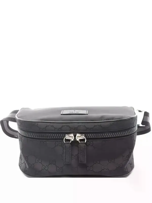 Gucci 2010s Gg Pattern Waist Bag - Black