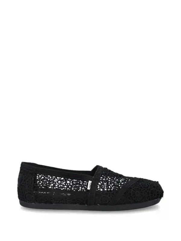 Toms Crochet Flat Espadrilles - Black