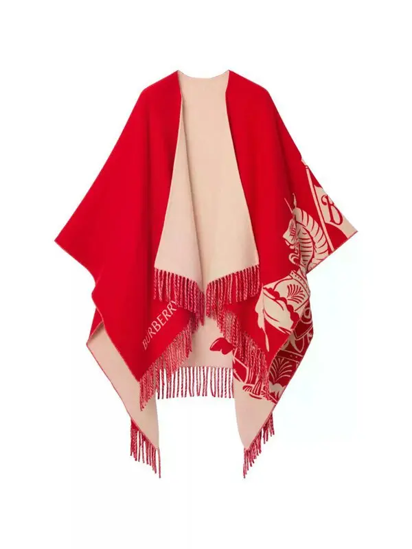 Burberry Ekd Wool Cashmere Cape - Red