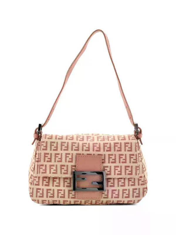 Fendi Mama Forever Bag Zucchino Canvas Mini Shoulder Bag - Neutrals