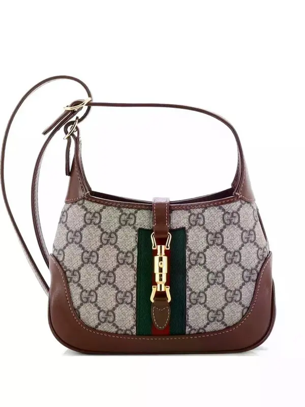 Gucci Jackie 1961 Gg Coated Canvas Mini Hobo Bag - Brown