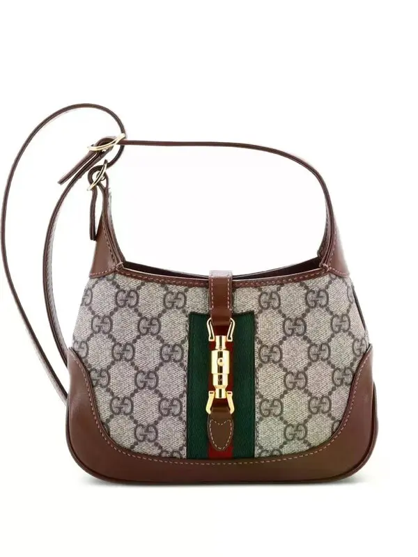 Gucci Jackie 1961 Gg Coated Canvas Mini Hobo Bag - Brown