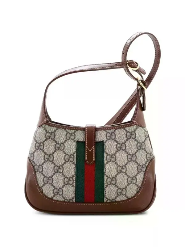 Gucci Jackie 1961 Gg Coated Canvas Mini Hobo Bag - Brown