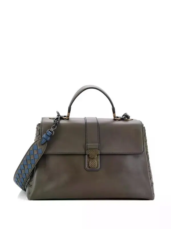 Bottega Veneta Piazza Top Handle Intrecciato Leather Bag - Green