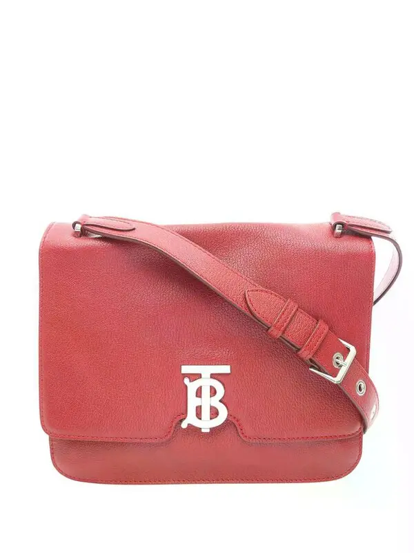 Burberry Leather Tb Crossbody Bag - Red