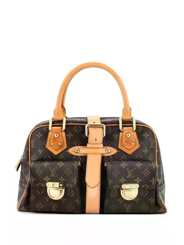 LOUIS VUITTON Manhattan Handbag Monogram Canvas Gm Satchel - Brown