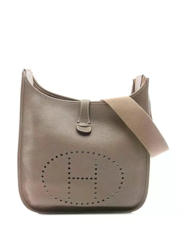 Hermès 2010 Clemence Evelyne I Gm Crossbody Bag - Grey