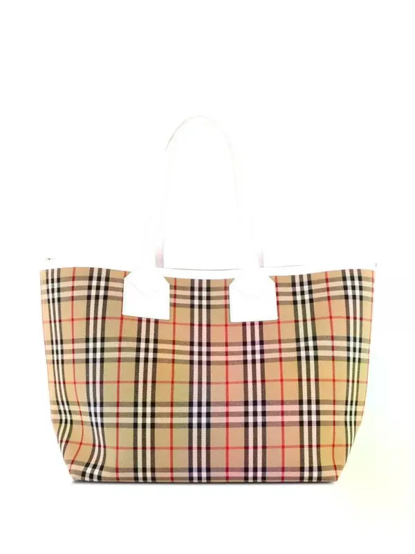 Burberry London Vintage Check Canvas Large Tote Bag - Brown