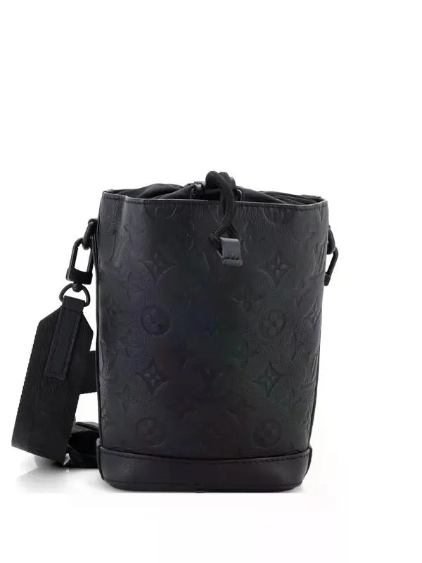 LOUIS VUITTON Noe Sling Monogram Shadow Leather Shoulder Bag - Black