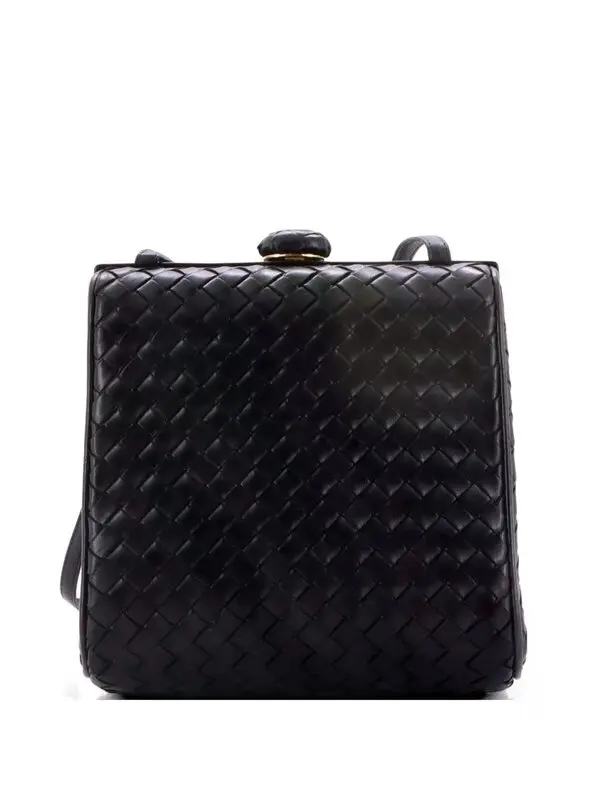 Bottega Veneta Frame Intrecciato Nappa Small Crossbody Bag - Black