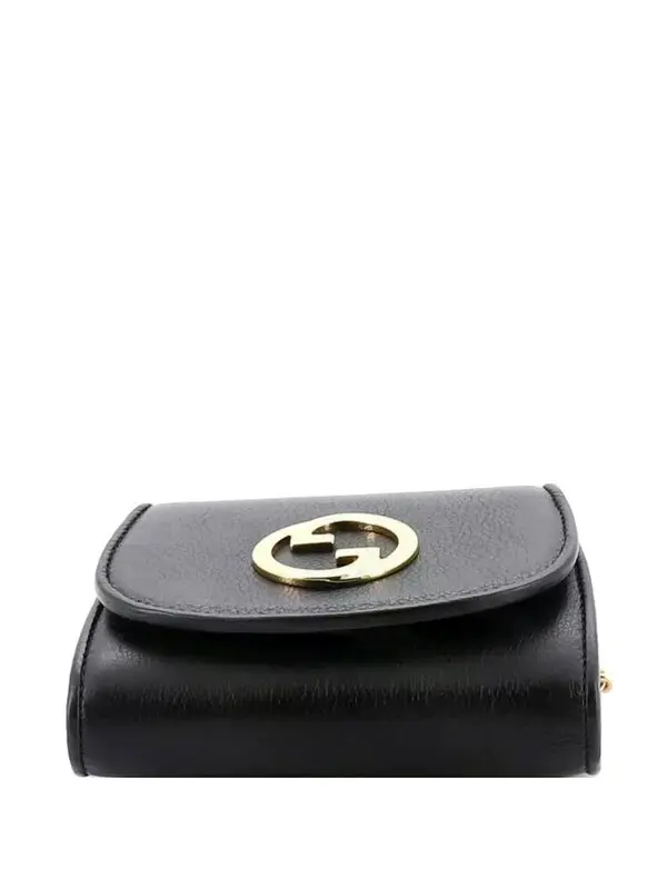 Gucci Blondie Nm Wallet On Chain Leather Medium Crossbody Bag - Black