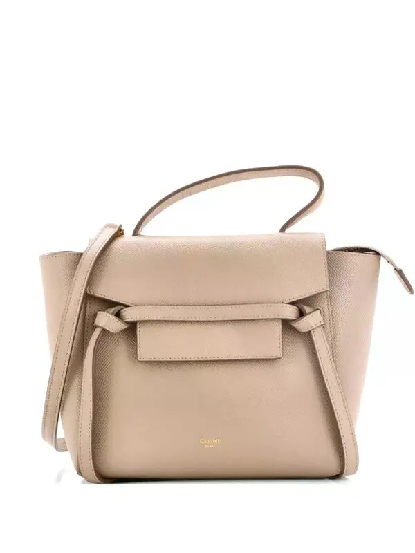 Celine Belt Bag Textured Leather Pico Shoulder Bag - Neutrals
