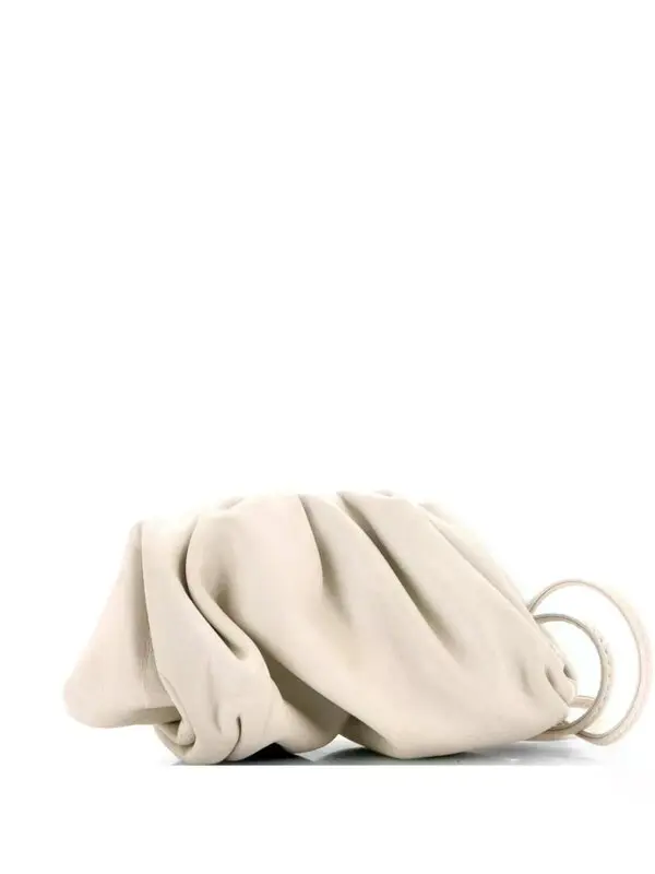 Bottega Veneta The Pouch Leather Coin Purse Clutch Bag - Neutrals