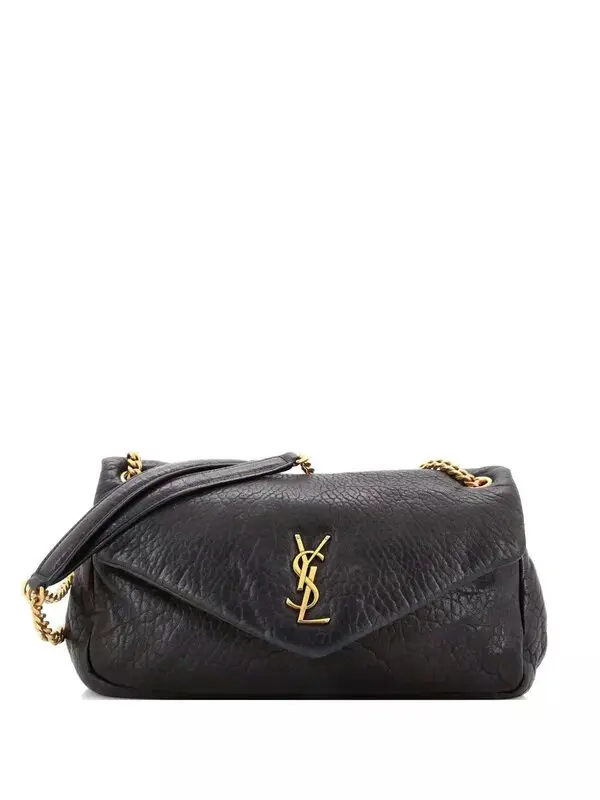 Saint Laurent Calypso Flap Bag Leather Medium Crossbody Bag - Black
