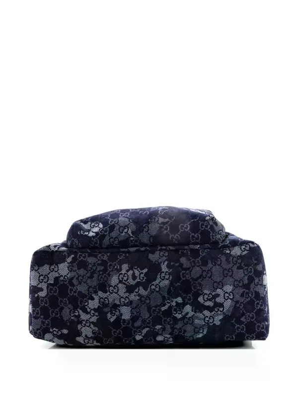 Gucci Zip Front Pocket Camouflage Gg Denim Backpack