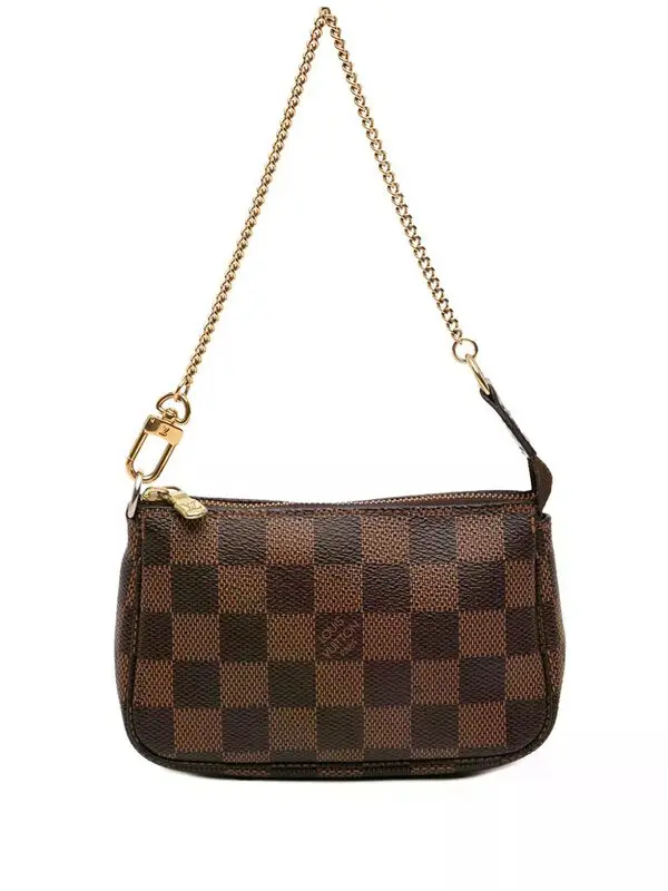 LOUIS VUITTON 2014 Damier Ebene Mini Pochette Accessoires - Brown