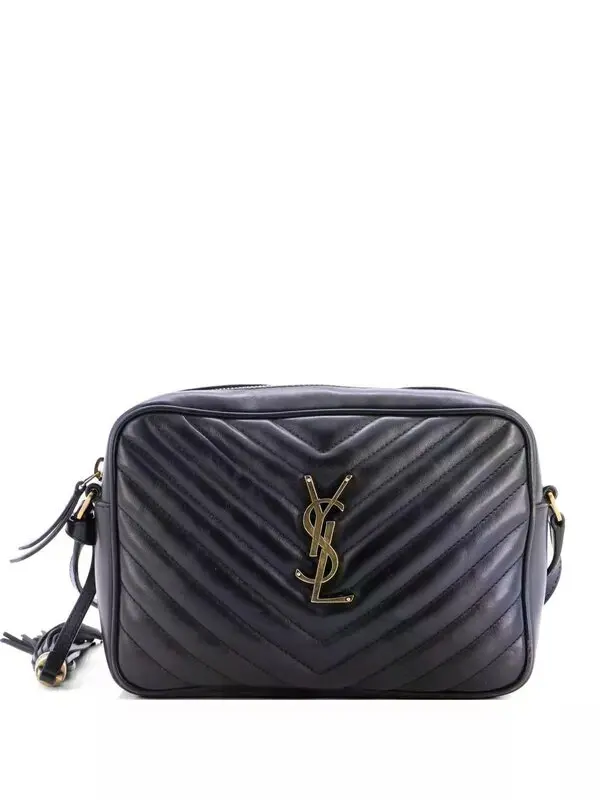 Saint Laurent Lou Camera Bag Matelasse Chevron Leather Small Crossbody Bag - Black