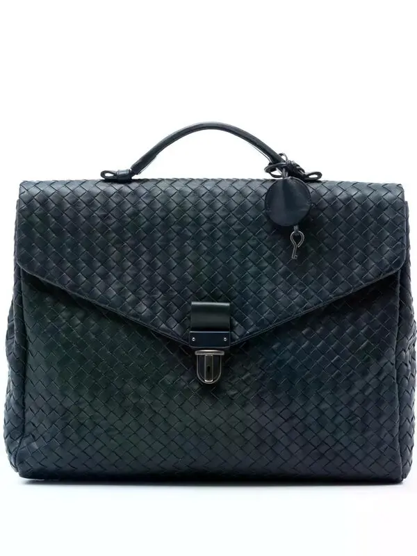 Bottega Veneta 2012-2026 Nappa Intrecciato Briefcase - Blue