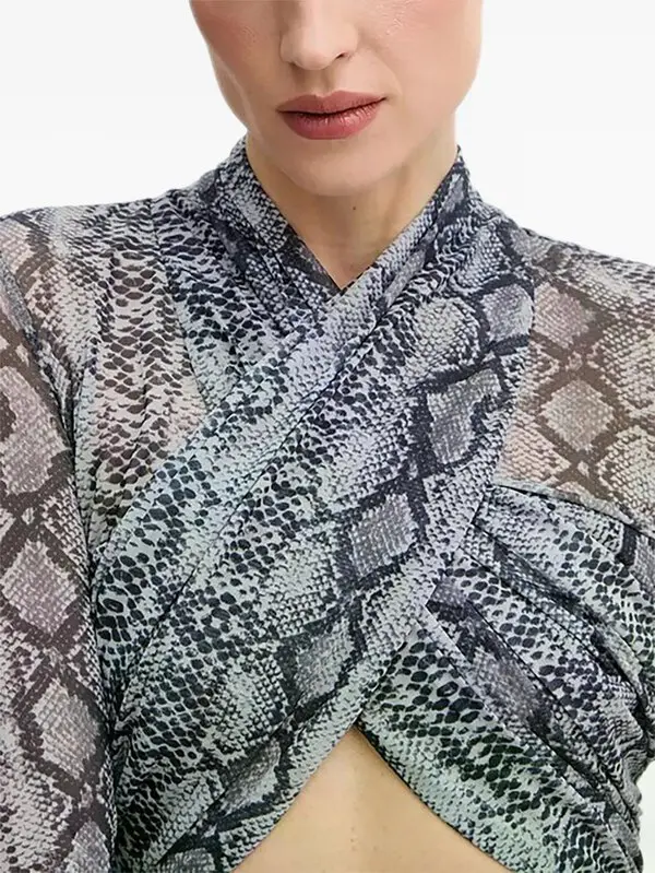 Bardot Snake-print Bodysuit