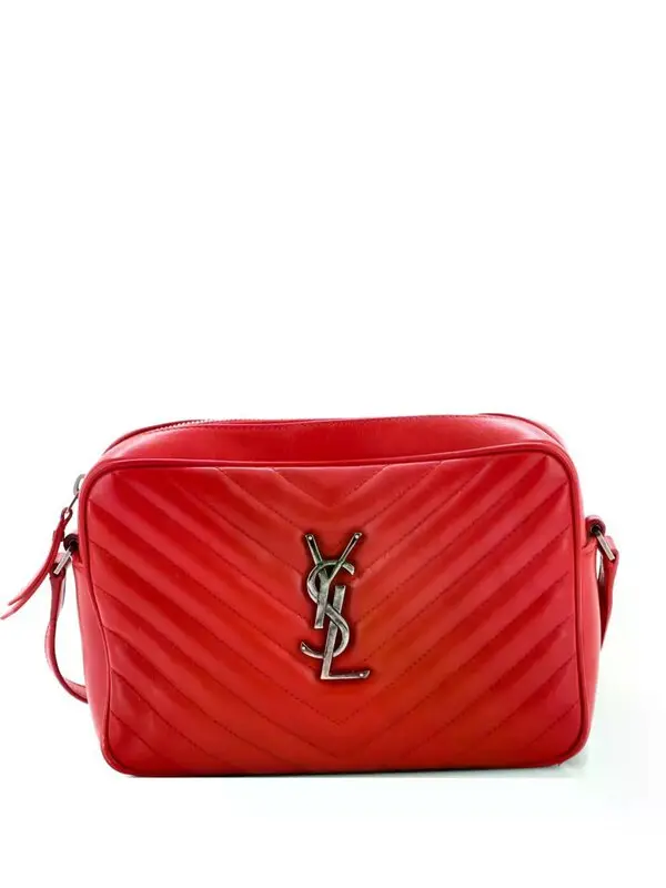 Saint Laurent Lou Camera Bag Matelasse Chevron Leather Small Crossbody Bag - Red