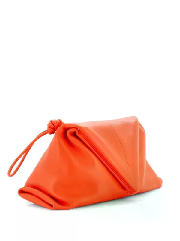 Bottega Veneta Bv Trine Fold Leather Clutch - Orange